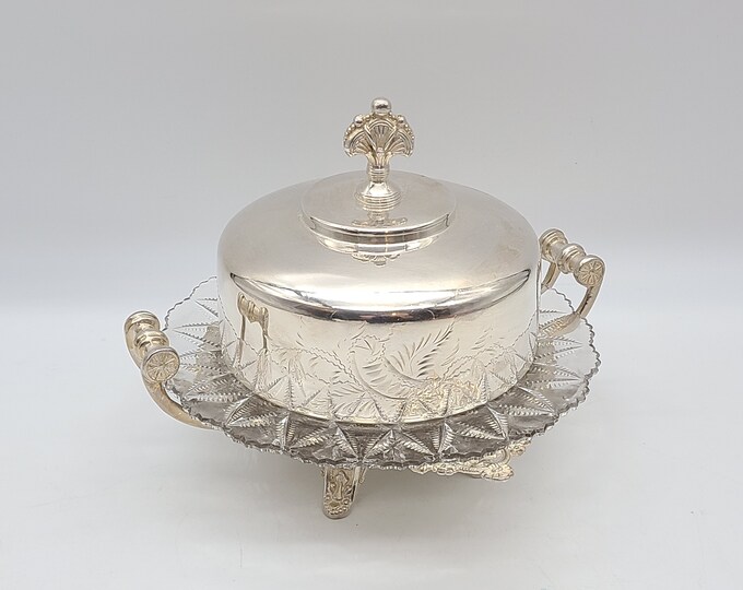 Rare Lexington Silver Plate Ornate Victorian Butter/cheese Dish W ...