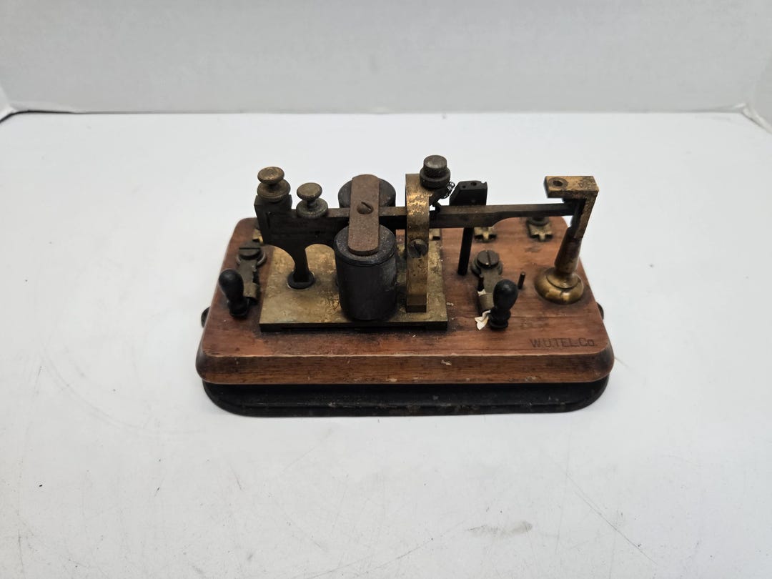 Antique WU Western Union Telegraph Relay Keyer Sounder W/ Wood Base - Etsy