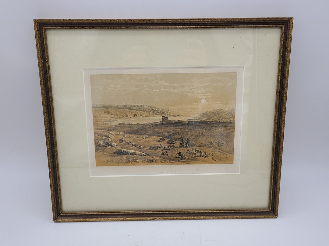 Antique Steel Engraving Plains of Jericho Bible Print Framed - Etsy