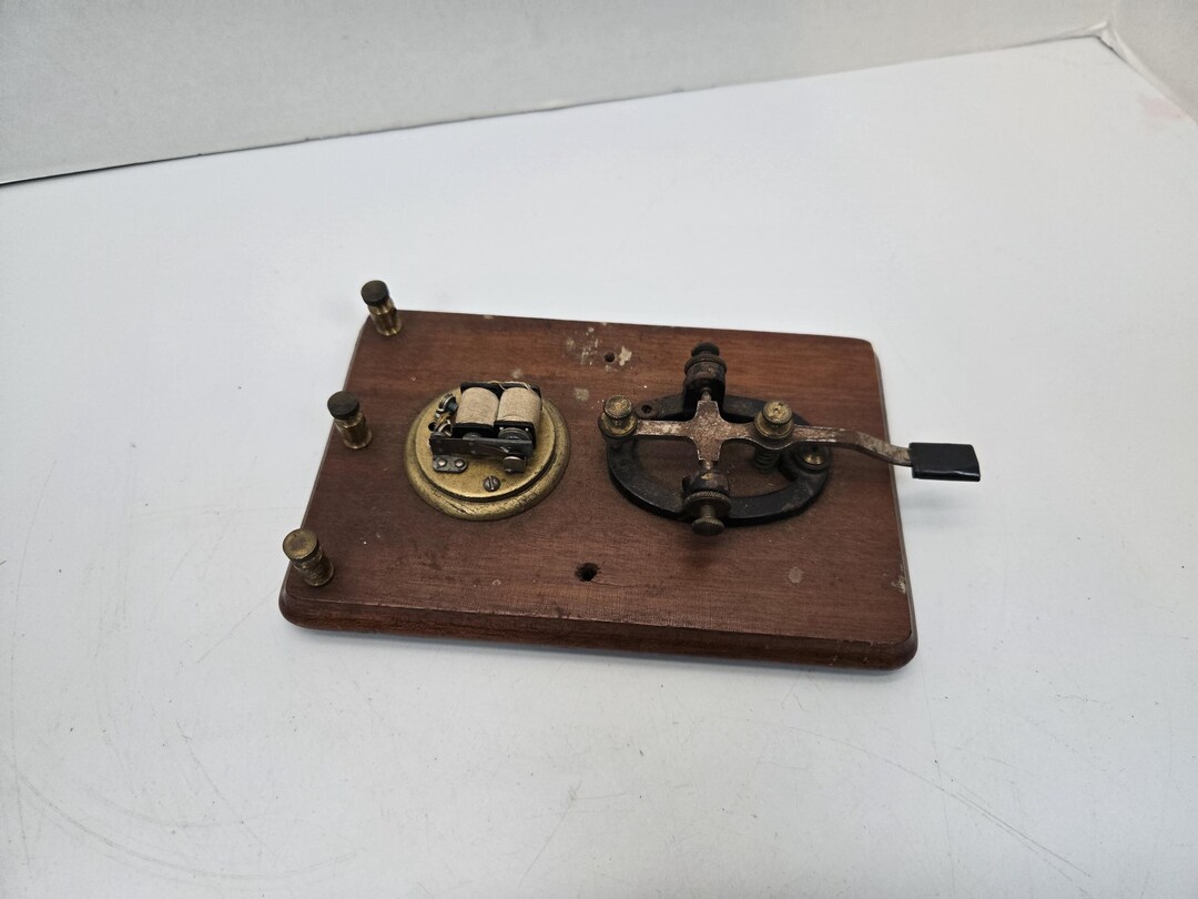 Antique Morse Code Signal Key Keyer on Wood Board W/ Relay Coil - Etsy