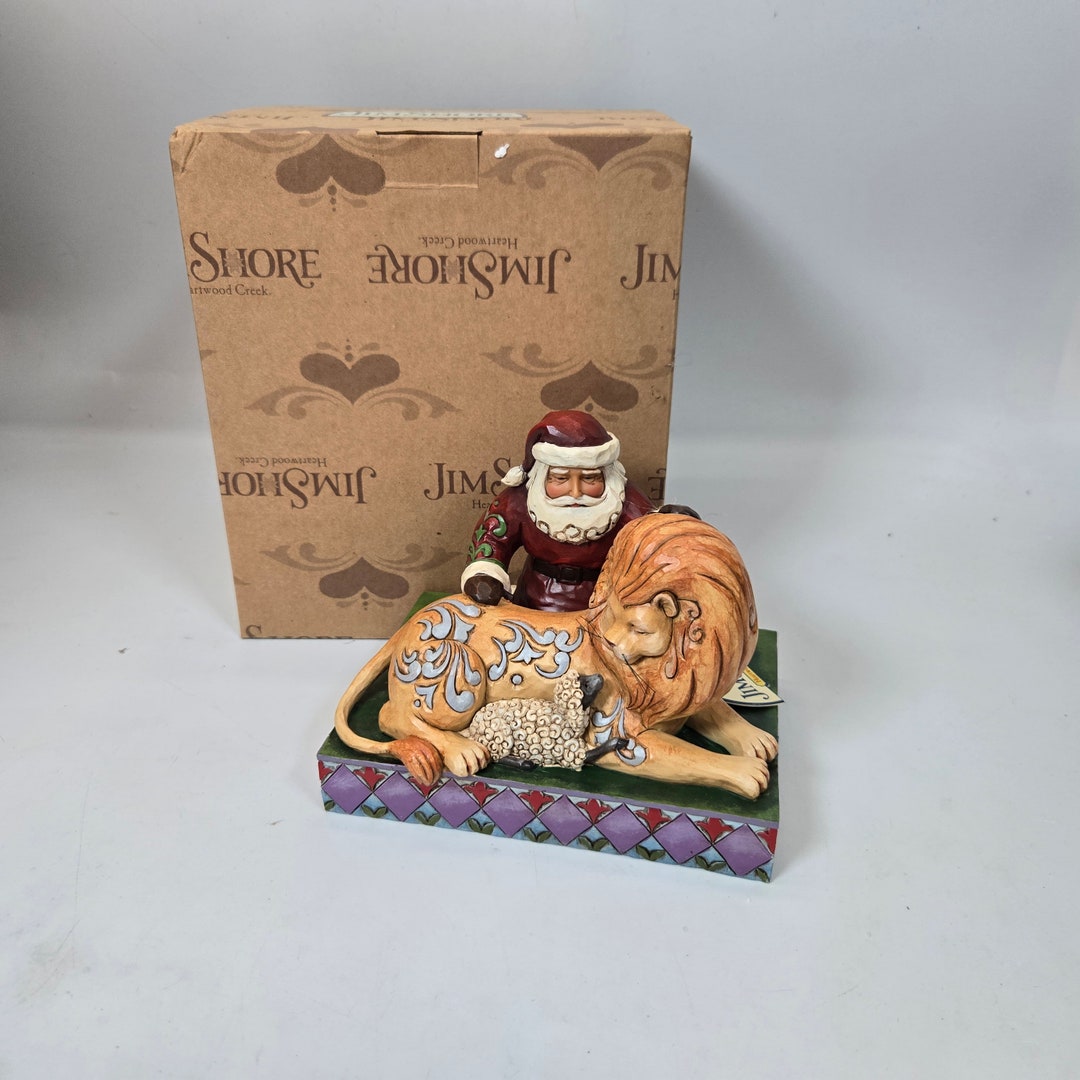 Jim Shore- "peace" 4022920 Classic Santa W/lion and Lamb Figurine 2011 ...