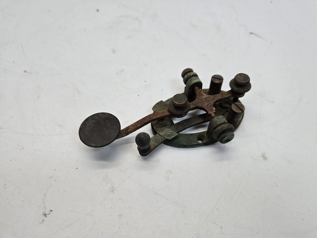 Antique Brass Telegraph Morse Code Keyer Key Sounder Western Electric ...