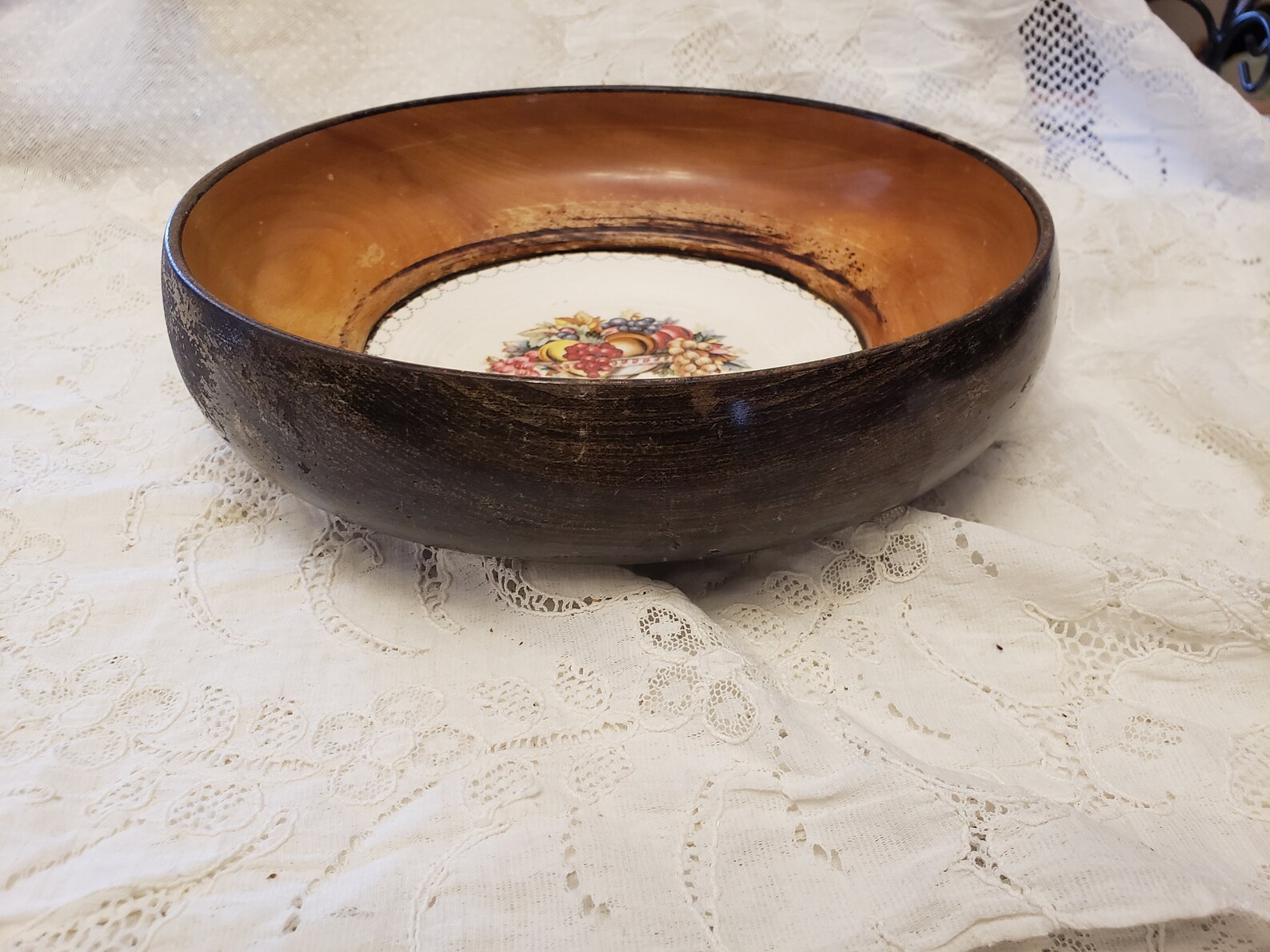 Limoges Triumph Wooden/porcelain Bowl Fruit Basket/compote | Etsy