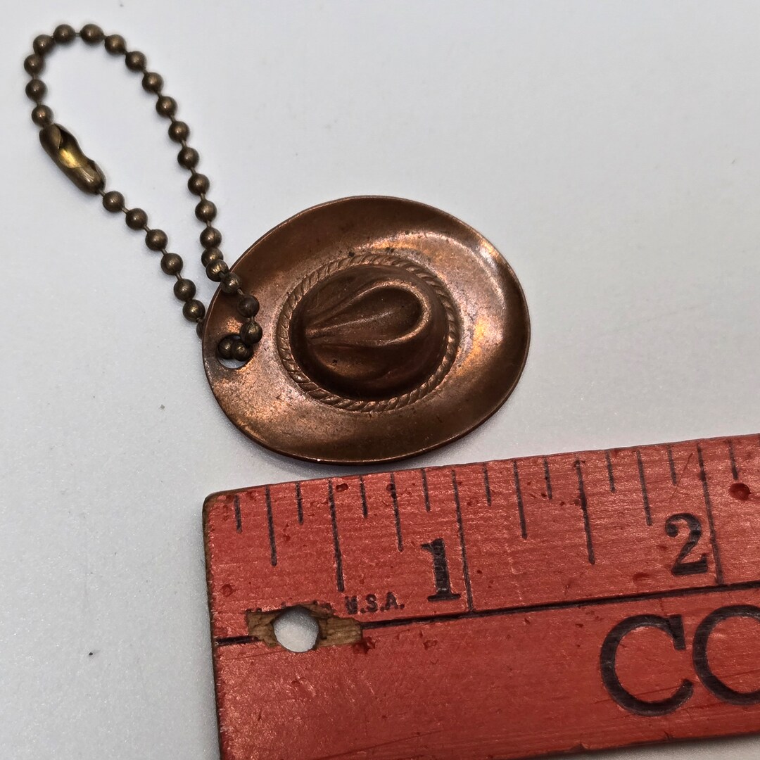 Vintage Copper Cowboy Hat Sombrero Keychain Charm Keychain - Etsy