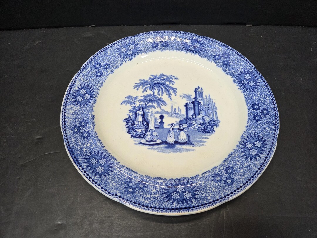 Antique W. Adams & Sons Isola Bella Pattern 9 1/4" Plate Blue ...