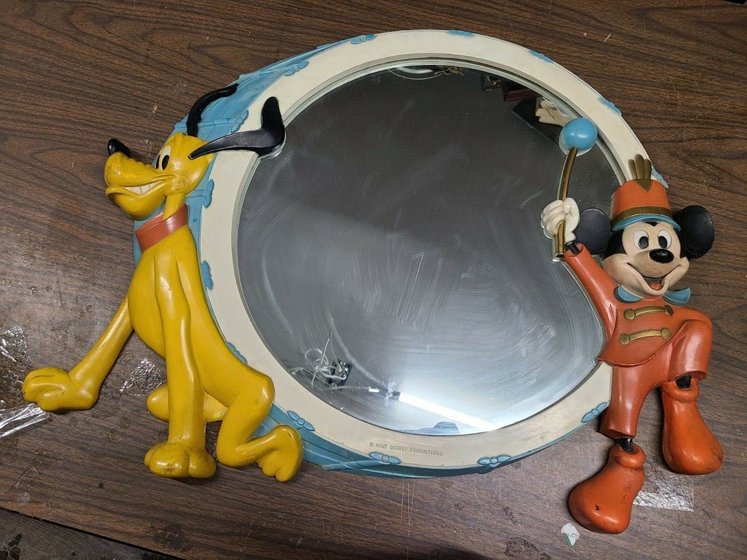RARE Walt Disney Productions Goofy and Mickey Mirror 28x21 - Etsy