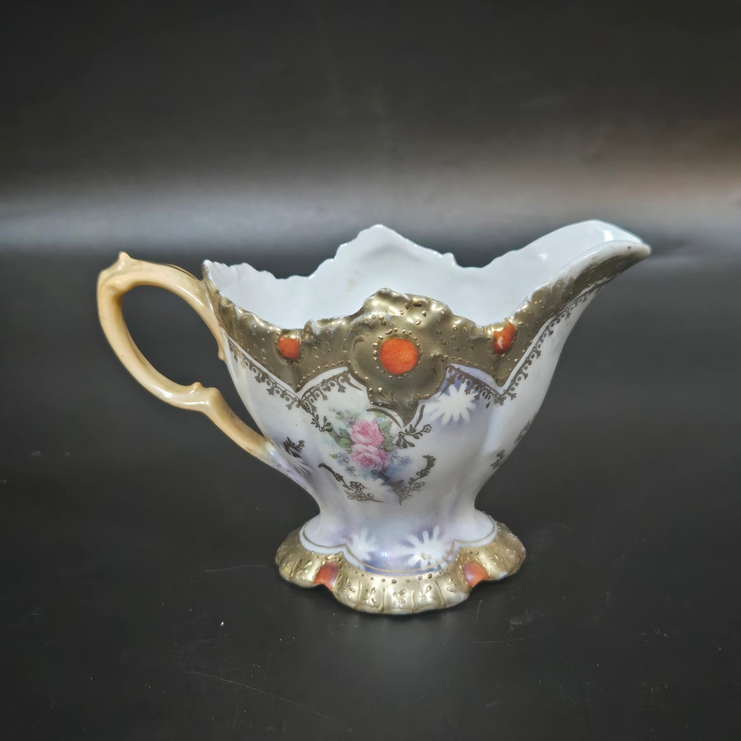 Very Fancy Pink Flower RS Prussia Gold Trim Creamer 3 1/2" - Etsy