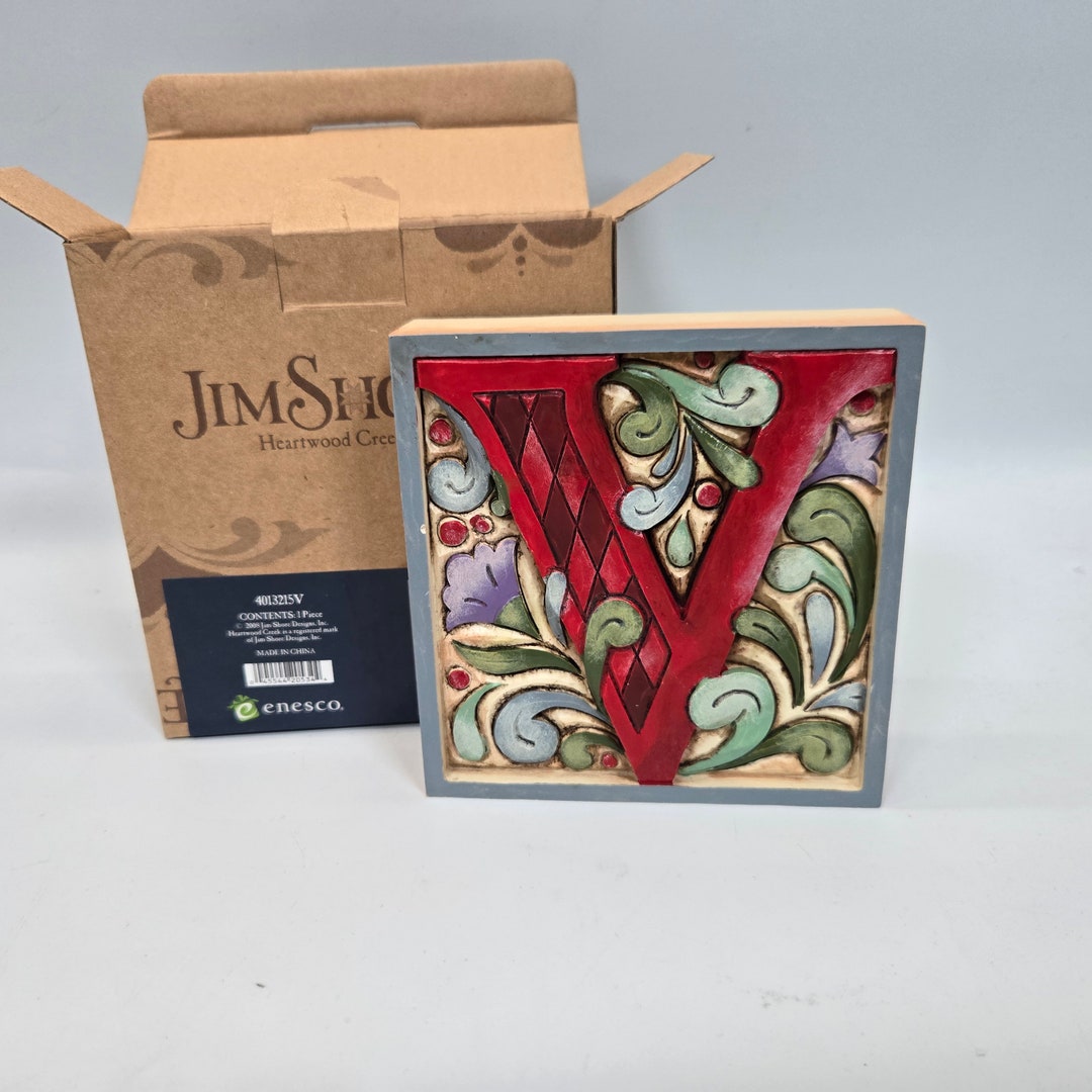 Jim Shore Monogram Letter V Figurine 4013215V Heartwood Creek NEW in ...