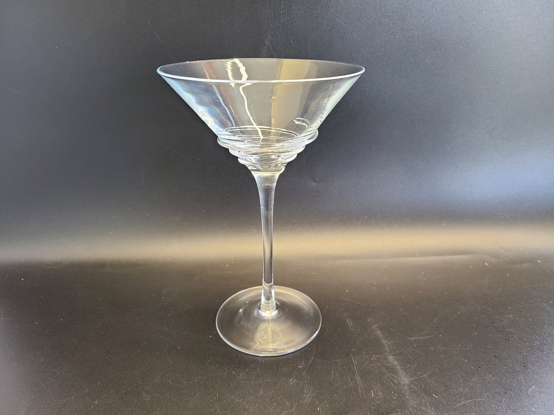 Nice Clear Glass Applied Swirl Pattern Martini Glasses 7 3/4" - Etsy