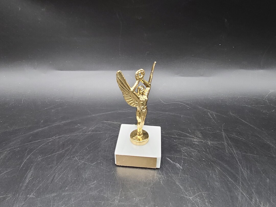 Vintage Marble Base Gold Angel Figure Small Trophy Blanks 4 1/2 Inch ...