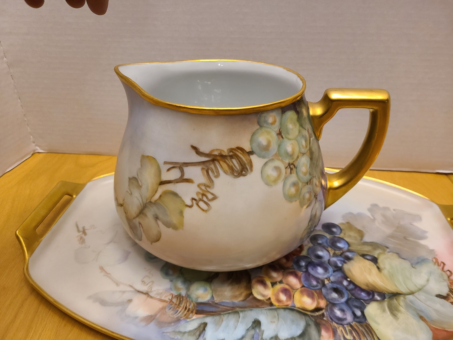 Antique Limoges Hand Painted Grapes Cider/lemonade Pitcher W/ - Etsy