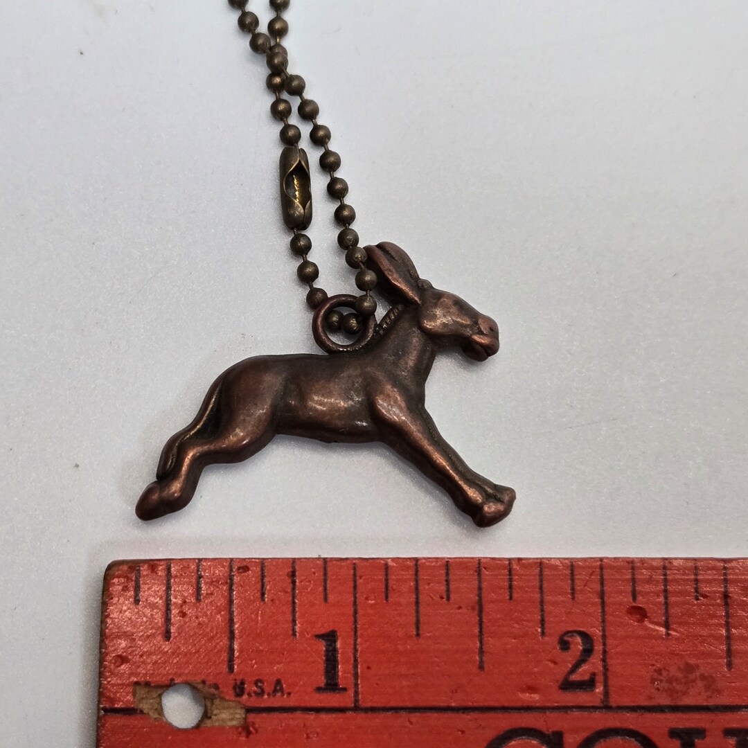 Vintage Copper Running Donkey Charm Keychain 1 3/4" - Etsy