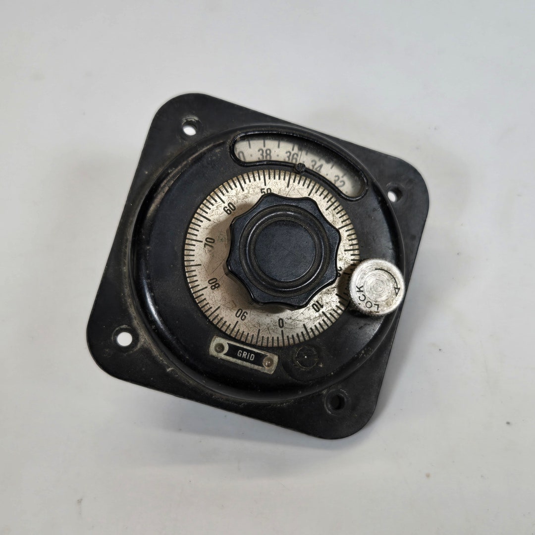 Antique Heavy Duty Radio Geared Frequenct Grid Meter Dial Assembly for ...