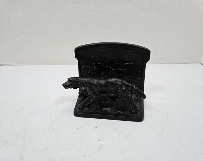 Vintage L.v.aronson 1923 Cast Metal Pointer Setter Hunting Dog Book End ...