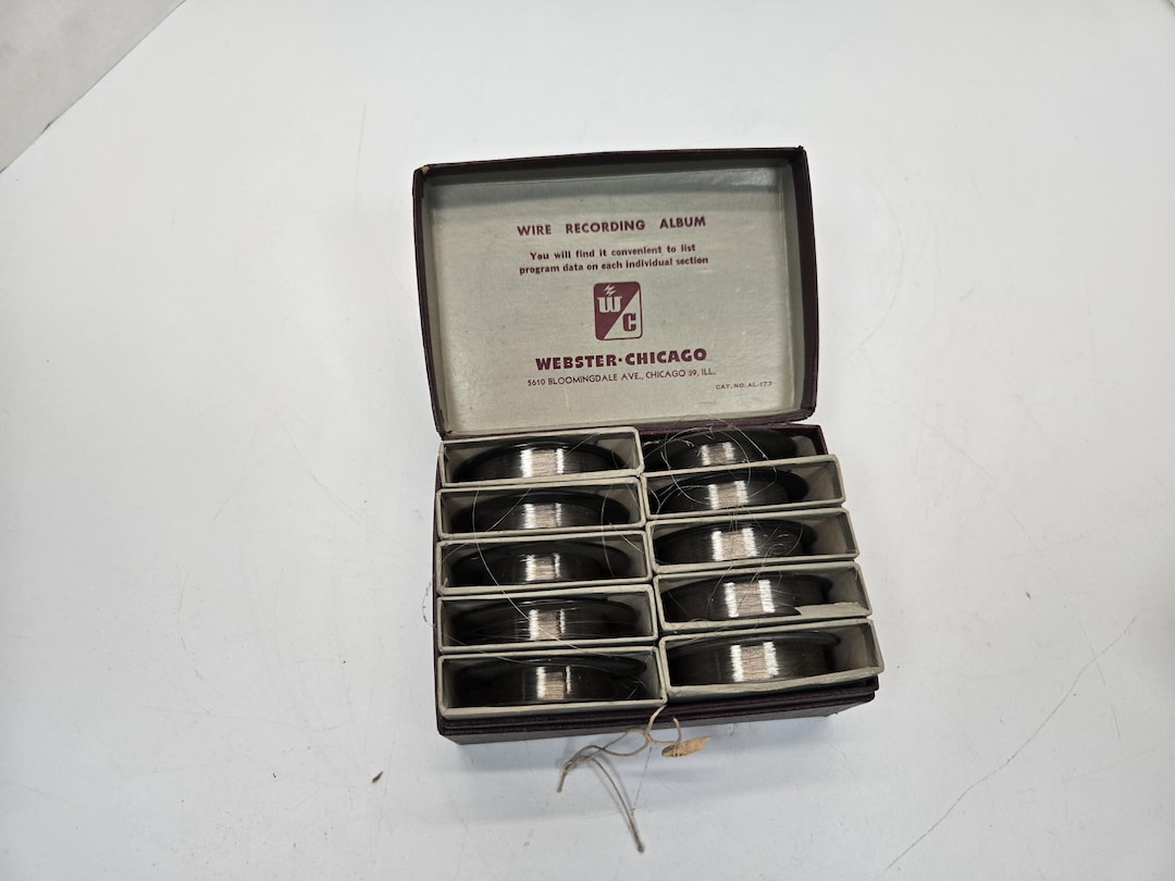 Very Rare and Unusual Webster Chicago Wire Recorder Album Box W/ 10 ...