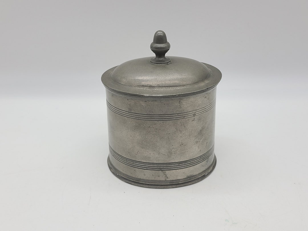 Antique Rare Heavy Pewter MM M.M Importing Tobacco Container - Etsy