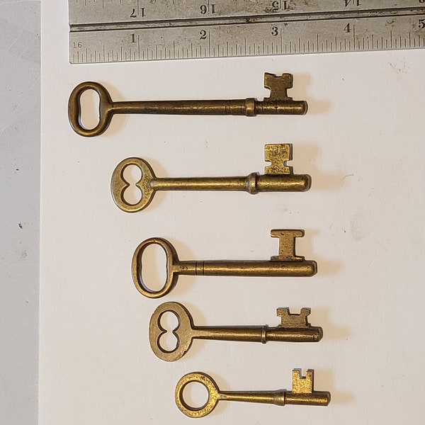 Brass Skeleton Key - Etsy