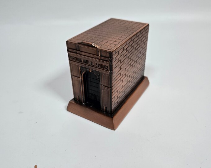 Vintage Virginia Mutual Savings Bank Brick Building Coin Bank 1974 ...