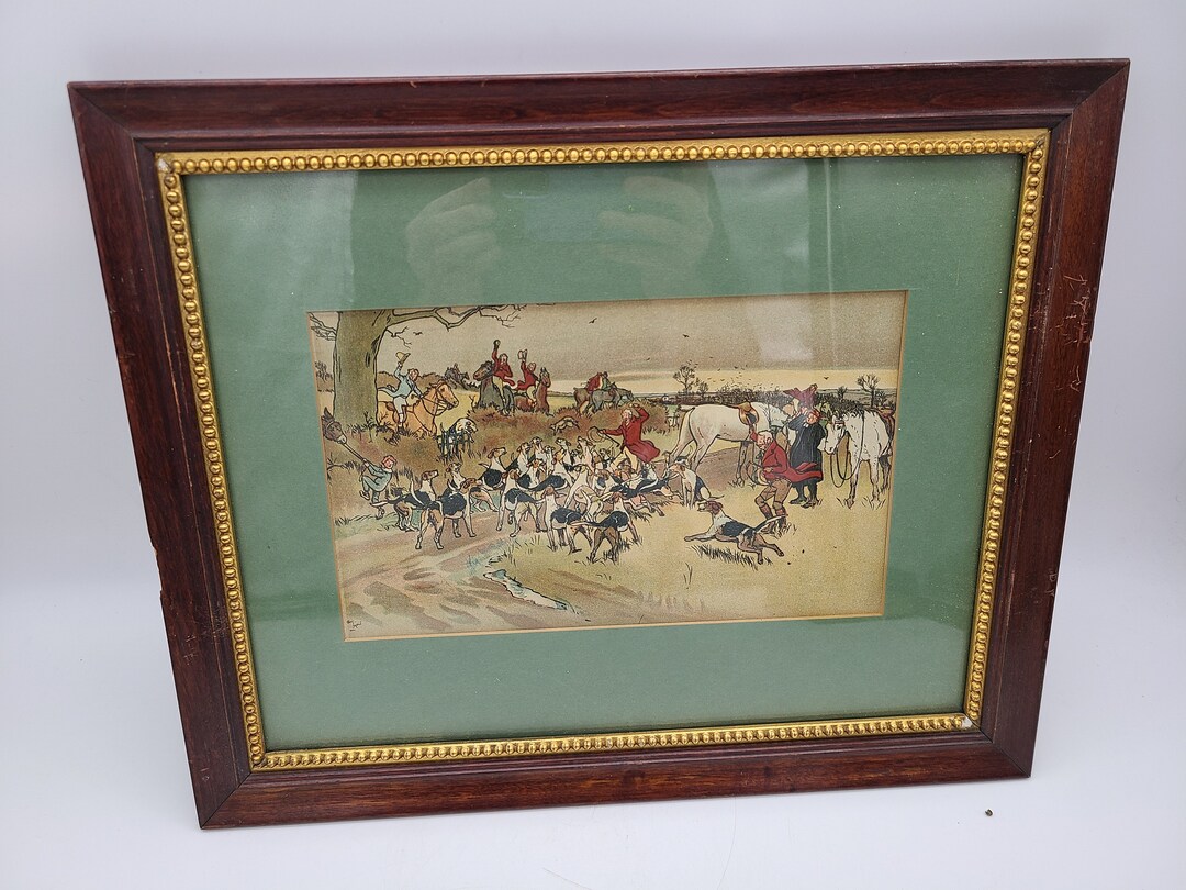 Cecil Aldin Fox Hunting Framed Print Fox Hunt Dogs 16 1/2 X 13 1/4 ...