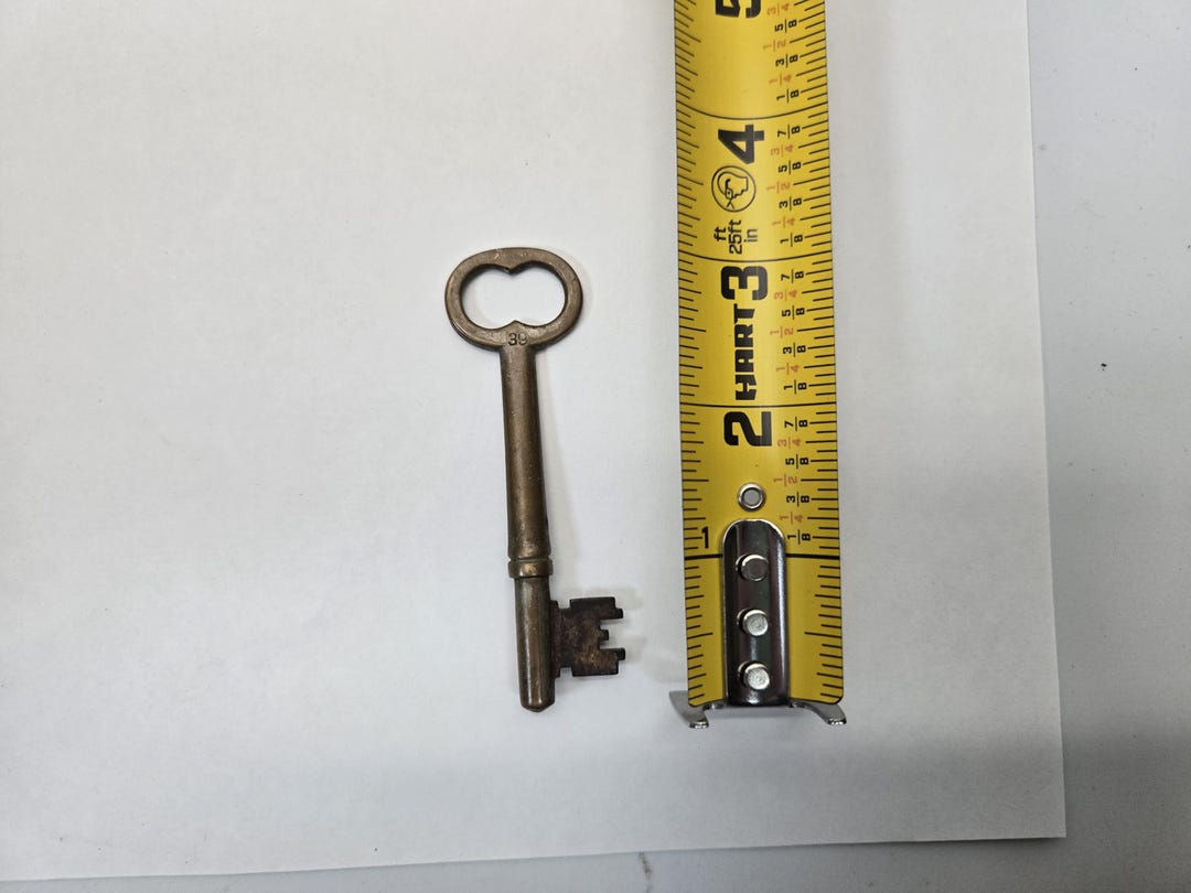 Antique Brass Shaft Steel Bit Skeleton Key Unusual - Etsy