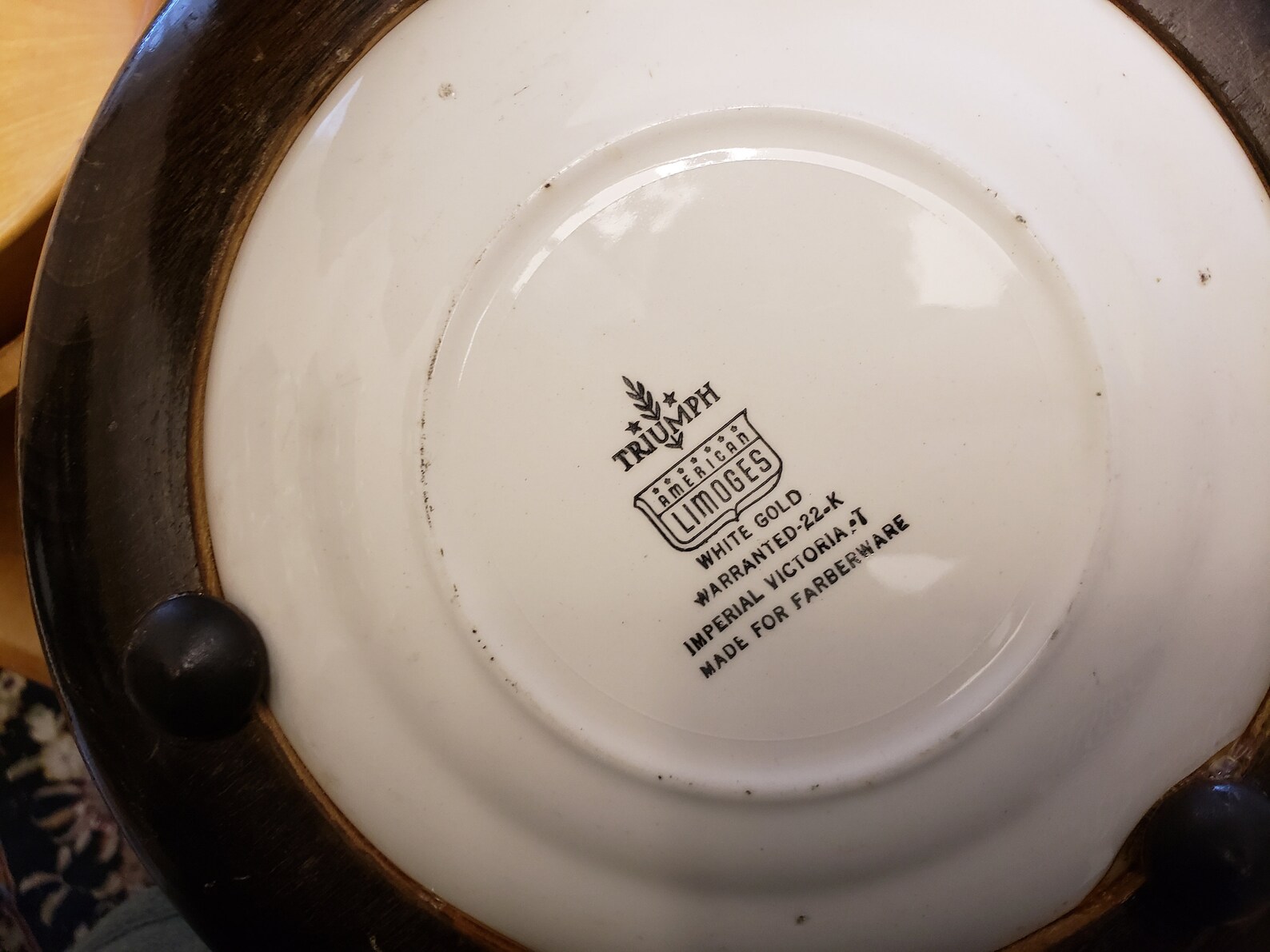 Limoges Triumph Wooden/porcelain Bowl Fruit Basket/compote - Etsy