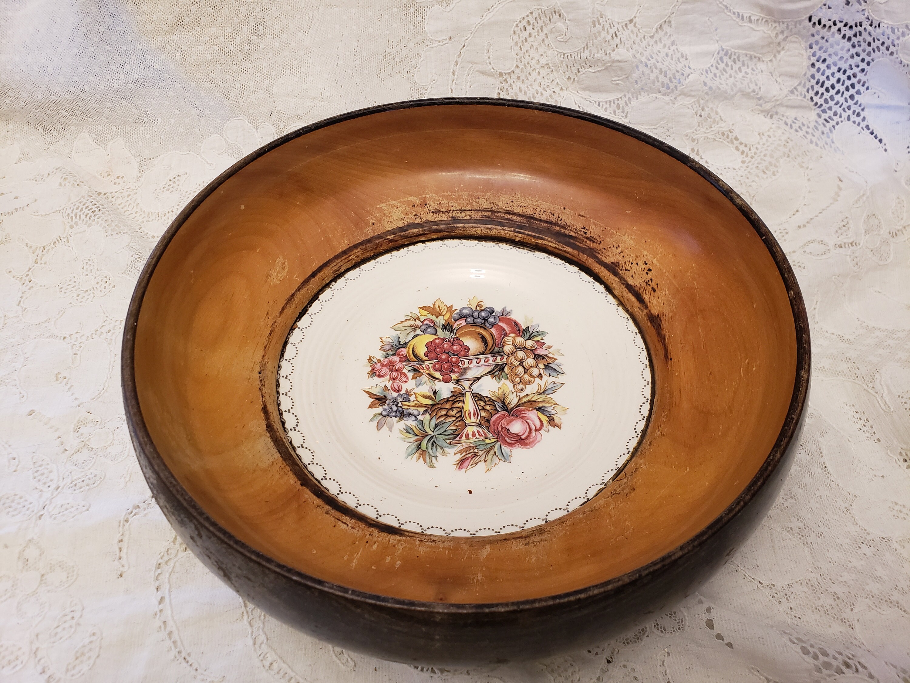 Limoges Triumph Wooden/porcelain Bowl Fruit Basket/compote - Etsy