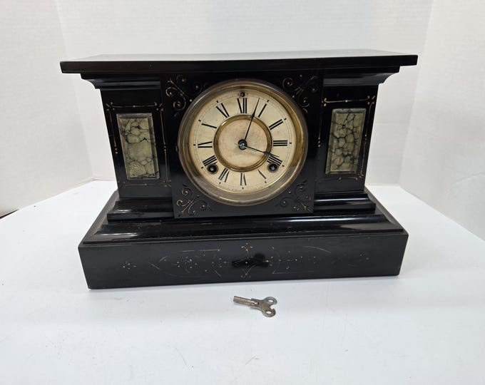 Nice Antique Ansonia Cast Iron Mantle Clock W/ Key and Pendulum - Etsy