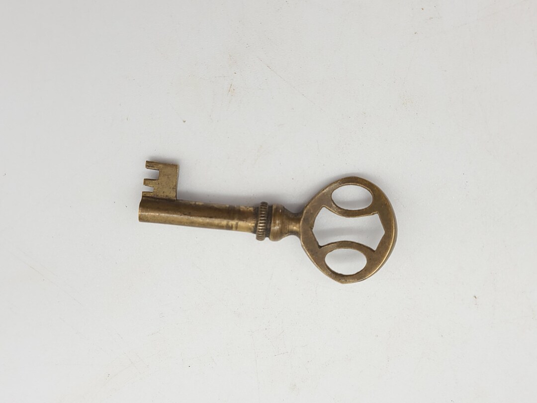 Antique Brunswick Edison Cabinet Barrel Lock Key 1800s Solid Brass 2 1/ ...