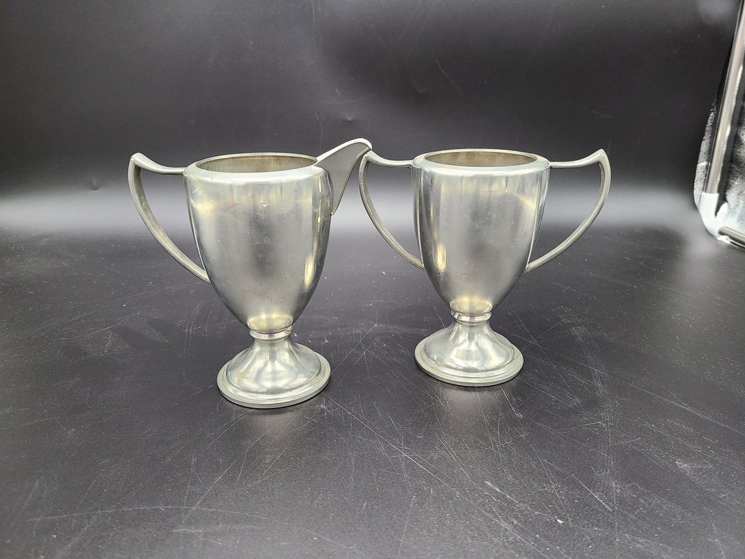Federal Pewter Tall Fancy Sugar and Creamer Set - Etsy