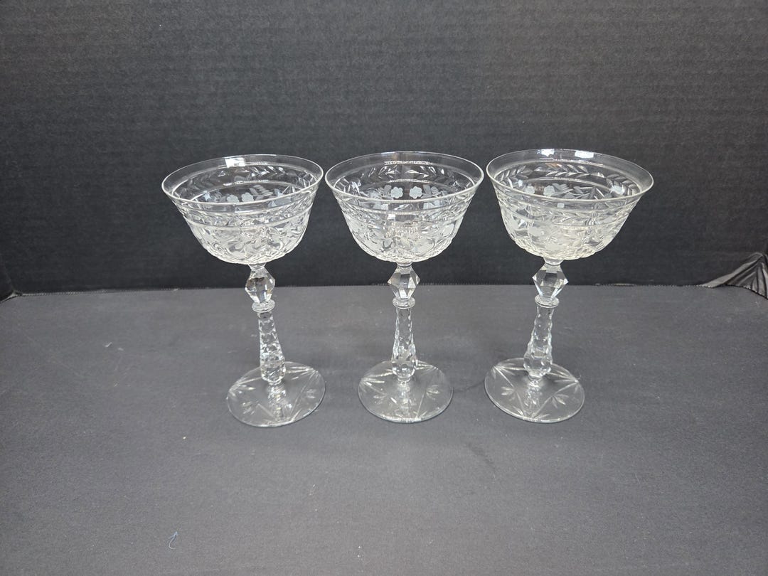 Set of 3 Libbey Marina by Rock Sharpe Crystal Liquor Cocktail Glass ...