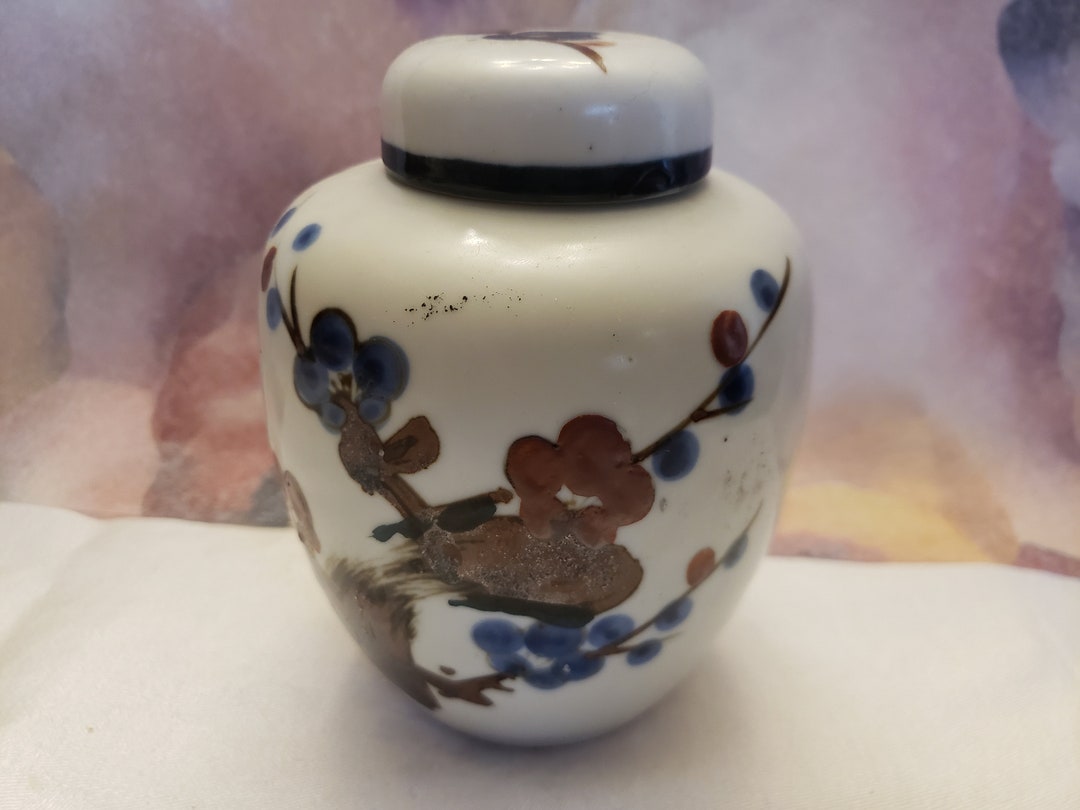 Nice Japanese Made in Japan Potpourri Jar Container With Cover Floral ...
