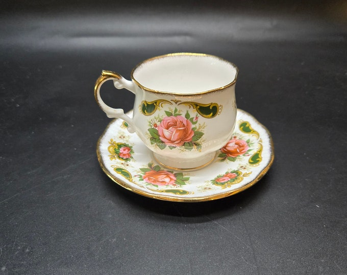 Queens China Balmoral Tea Cup and Saucer W/ Pink Roses - Etsy