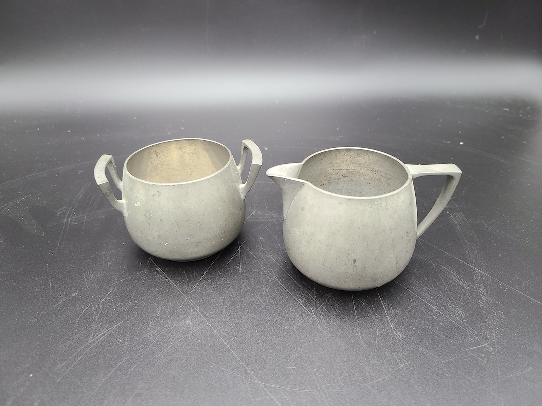 Insico Pewter Sugar and Creamer Set - Etsy