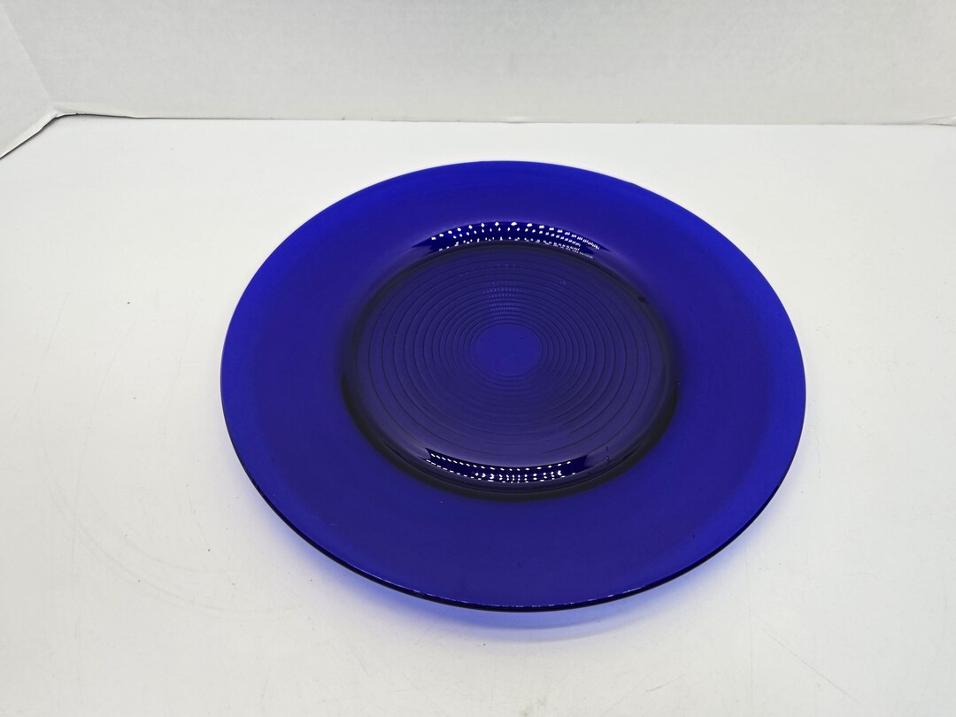 Vintage Cambridge Tally Ho Cobalt Blue Dinner Plates 10 1/2" - Etsy