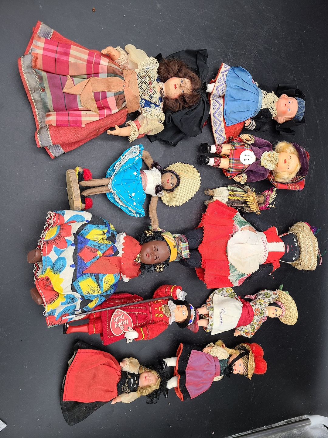 Lot of 11 Antique Small Plastic Dolls With Colorfull Clothing - Etsy