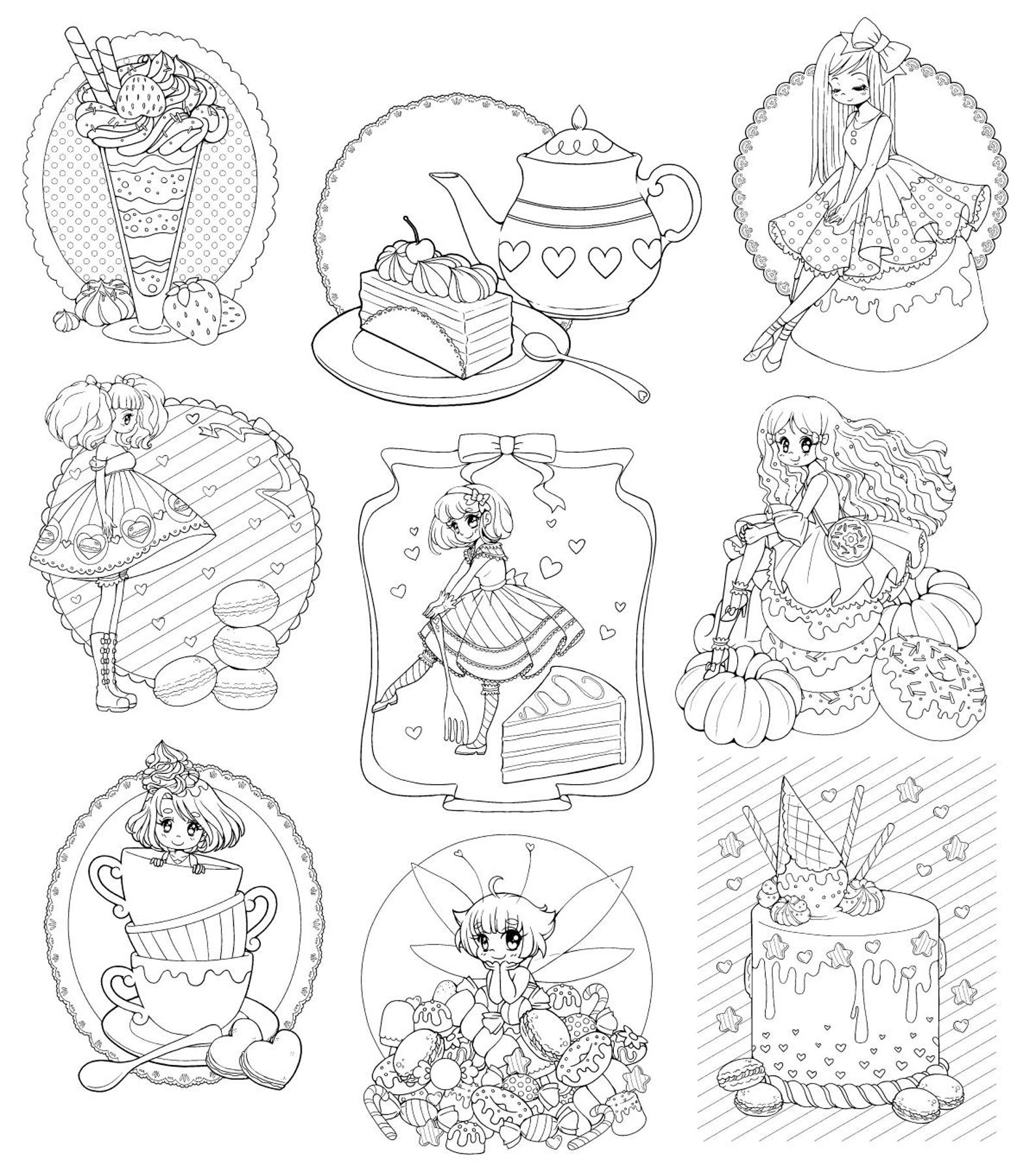 Sugary Dreams - A Digital Coloring Book by Yampuff - Instant Digital ...