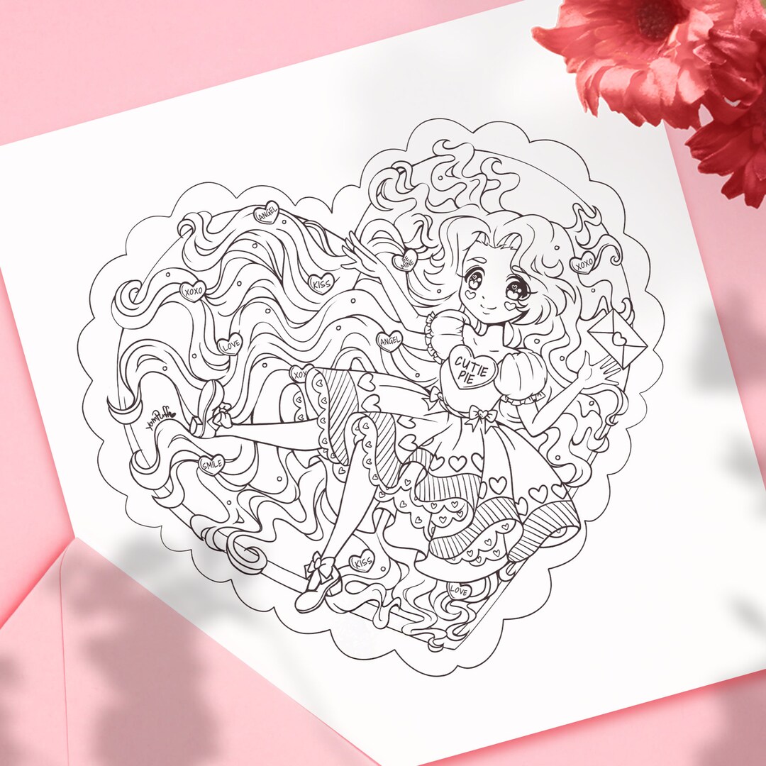 Valentine's Day Coloring Page: Sweets for the Sweet - Instant Digital ...