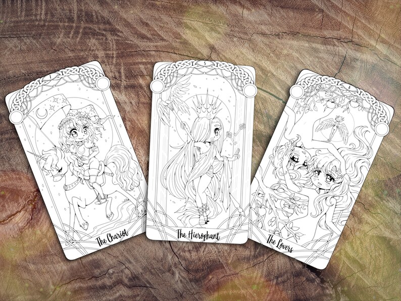 Yampuff's Chibi Tarot A Digital Coloring Ebook of the - Etsy