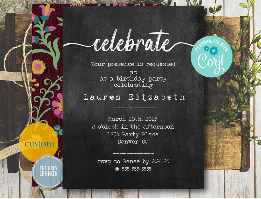 Editable Text ANY Event I Custom I Make It Yours Invitation, Birthday ...