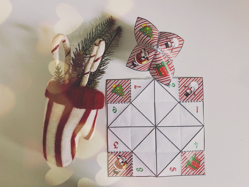 INSTANT Christmas Elf Santa Fortune Teller Game Party Favor - Etsy