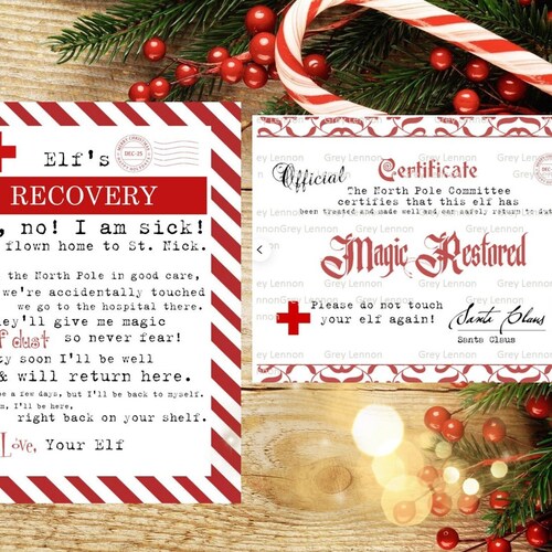 Non-editable Christmas Elf Recovery Kit Certificate of - Etsy
