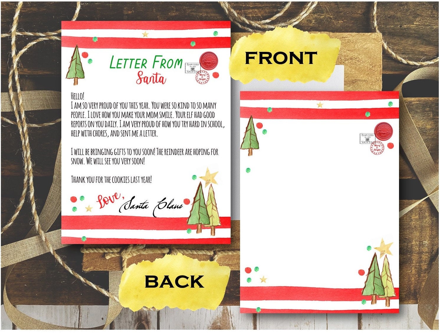 Edit & Print Easy Christmas Letter From Santa PERSONALIZE - Etsy