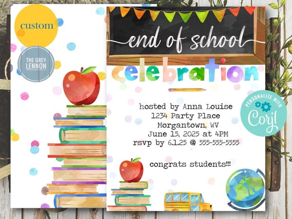 Editable Text ANY After School Party Event I End of School - Etsy