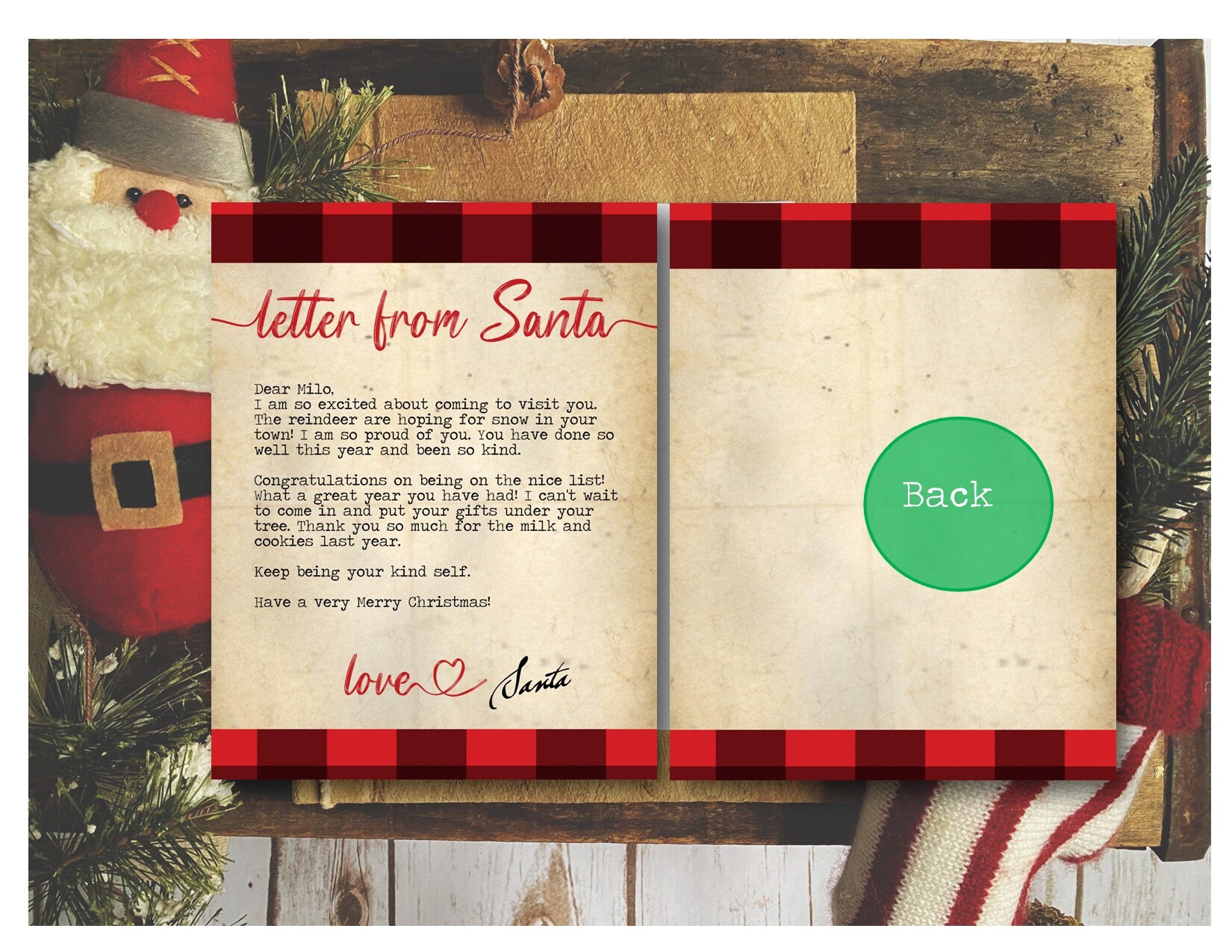 Editable Custom Christmas Letter From Santa PERSONALIZE for - Etsy