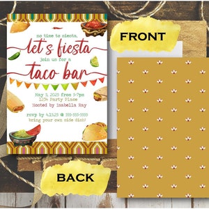 Editable Text Custom Taco Bar Invitation Taco Tuesday Party for Cinco ...