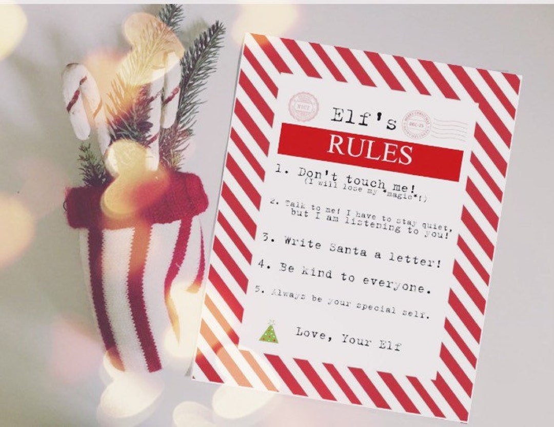 Christmas Elf Rules to Follow Printable Letter Elf Touched, Santa ...