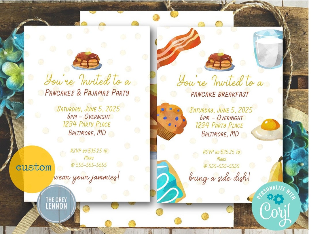 Editable Text ANY Event! Make It Yours! Pancake Party Event Custom ...