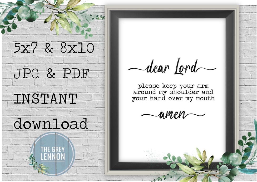 Non-editable INSTANT Download Dear Lord Please Keep Your Hand Over My ...