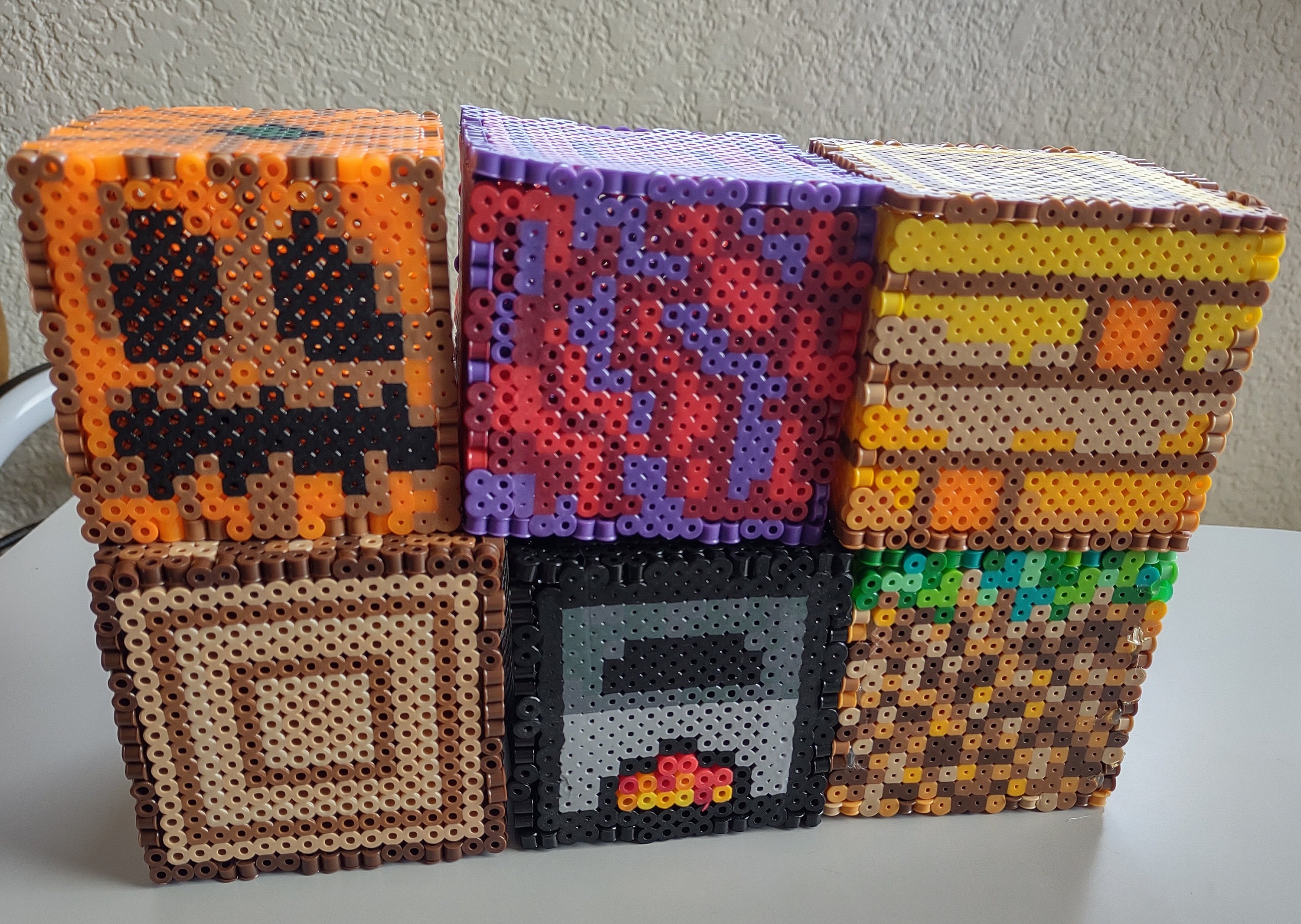 6 Different Perler Bead Minecraft Blocks - Etsy