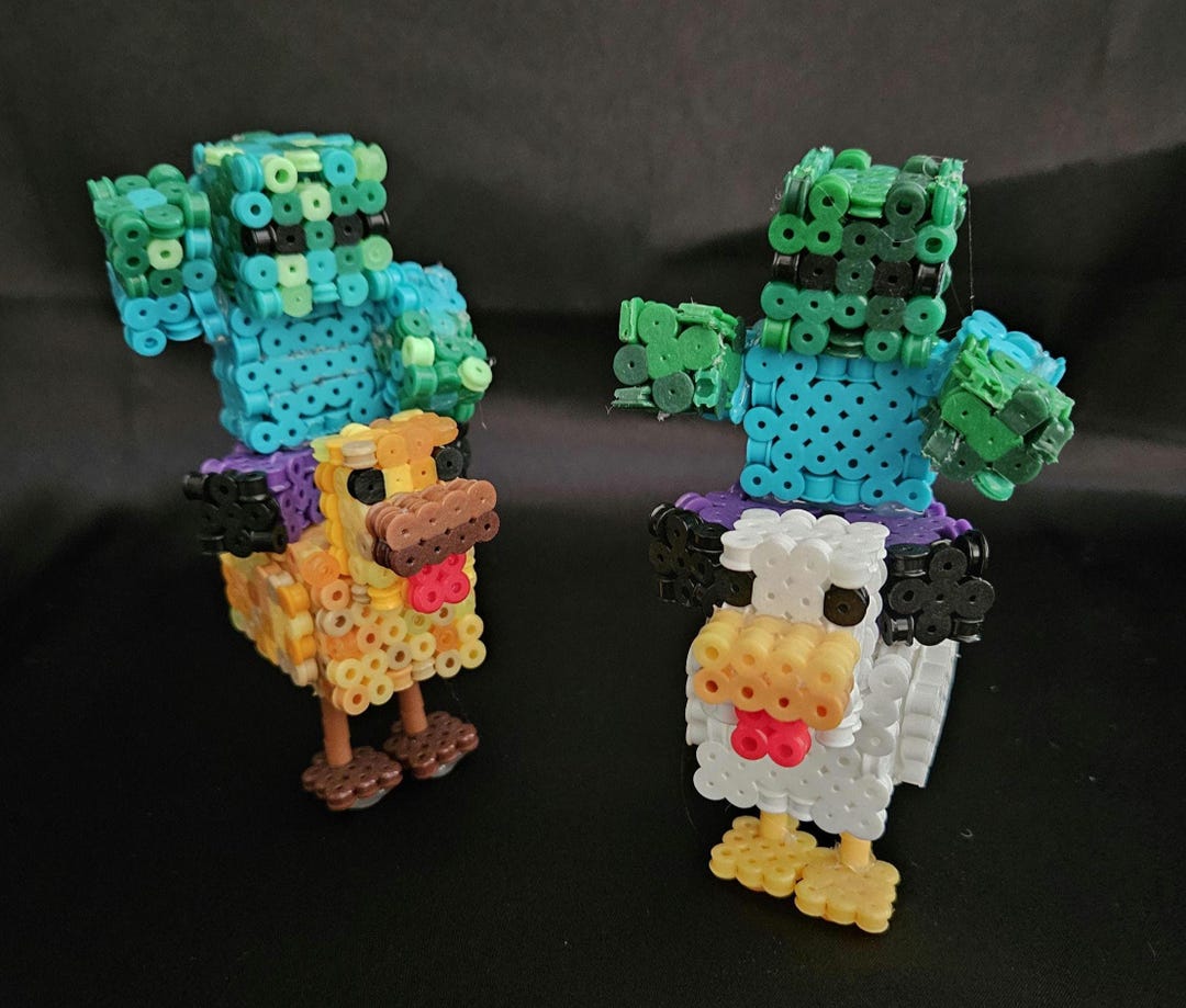 Perler Bead Pattern, Chicken Jockey Design, DIY PDF Craft, Pixel Art ...